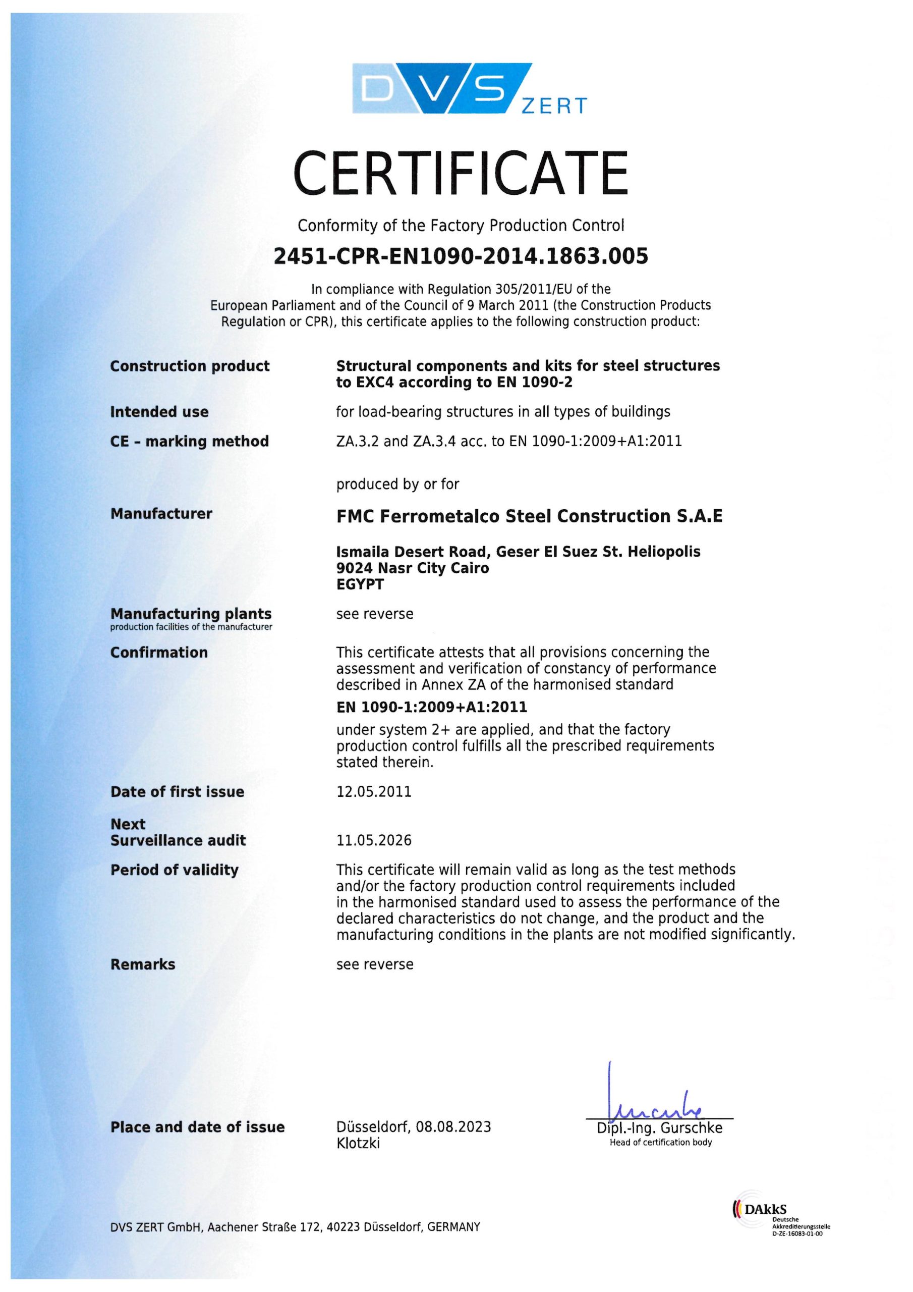 Certificates – Ferrometalco